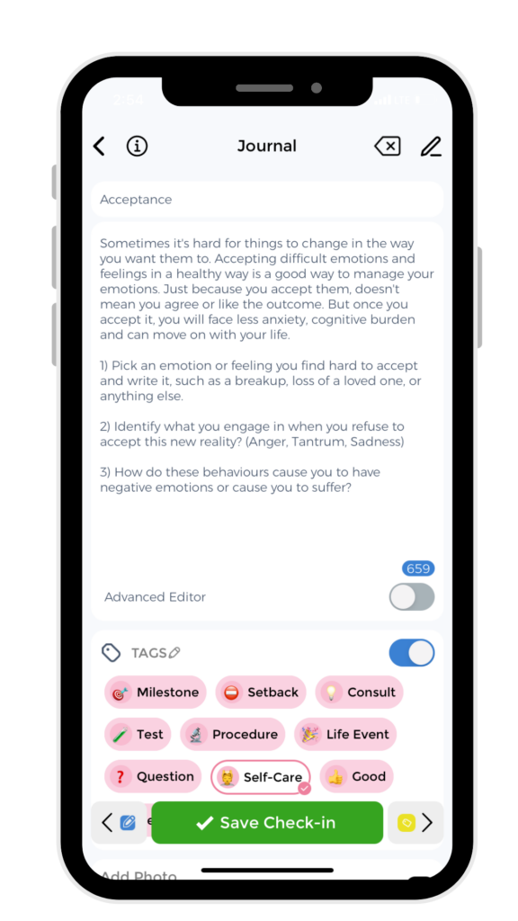 Fibromyalgia trigger points with diary, mood and symptoms trackers
